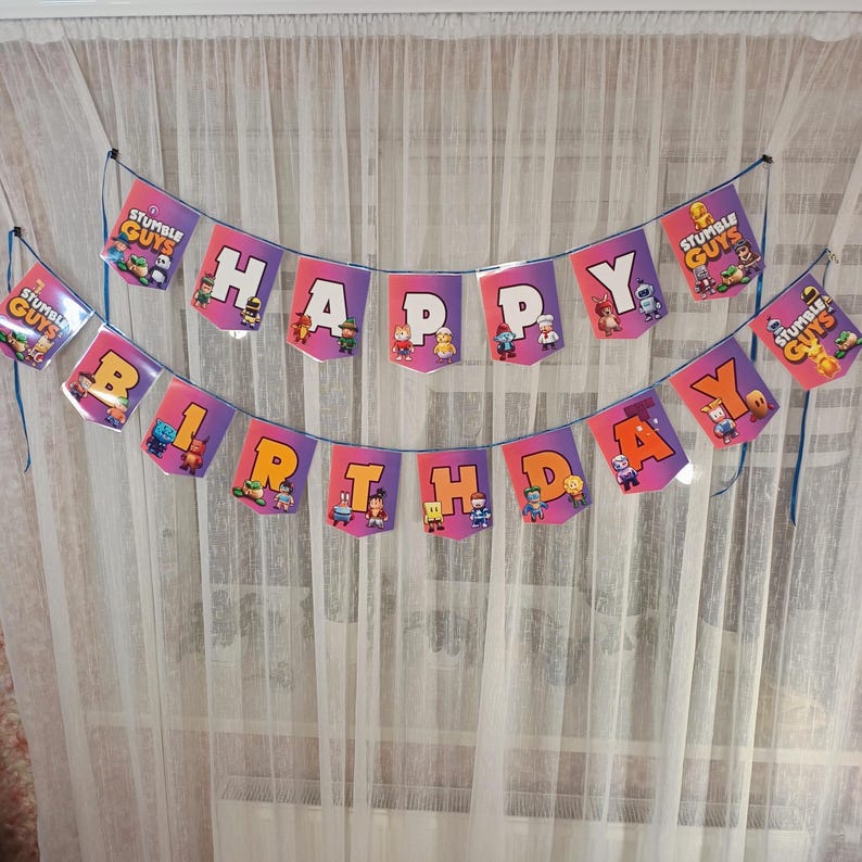 Banner Happy Birthday Stumble. Banner Stumble. Guys Banner - Etsy