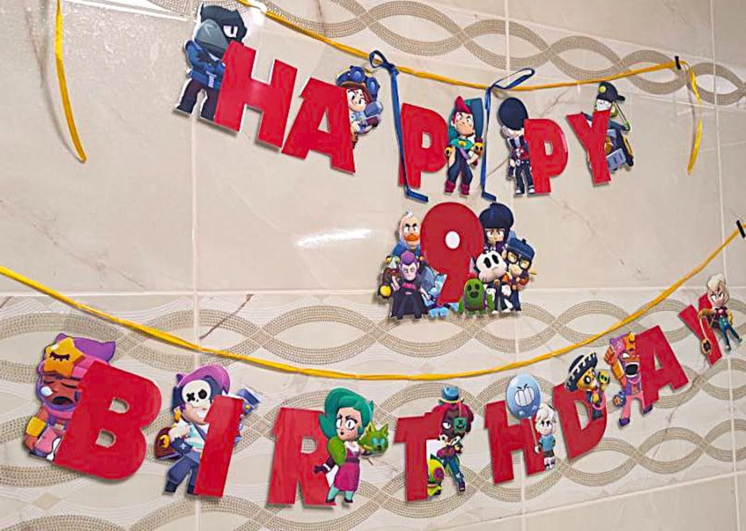 Banner Happy Birthday Brawl Stars. Brawl Stars Banner. - Etsy