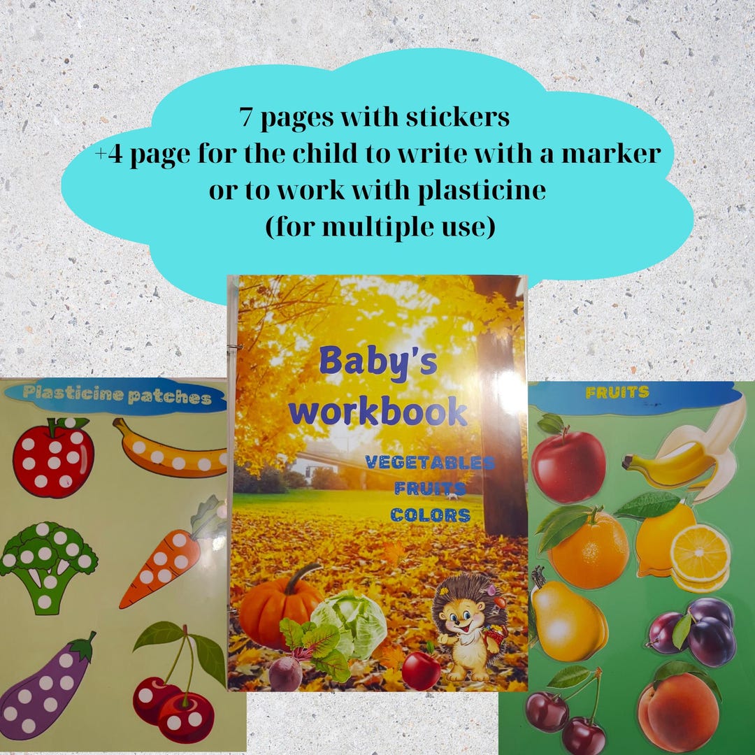 Children's Sticky Book. Velcro Book for Kind. Busy Book. Interactive ...