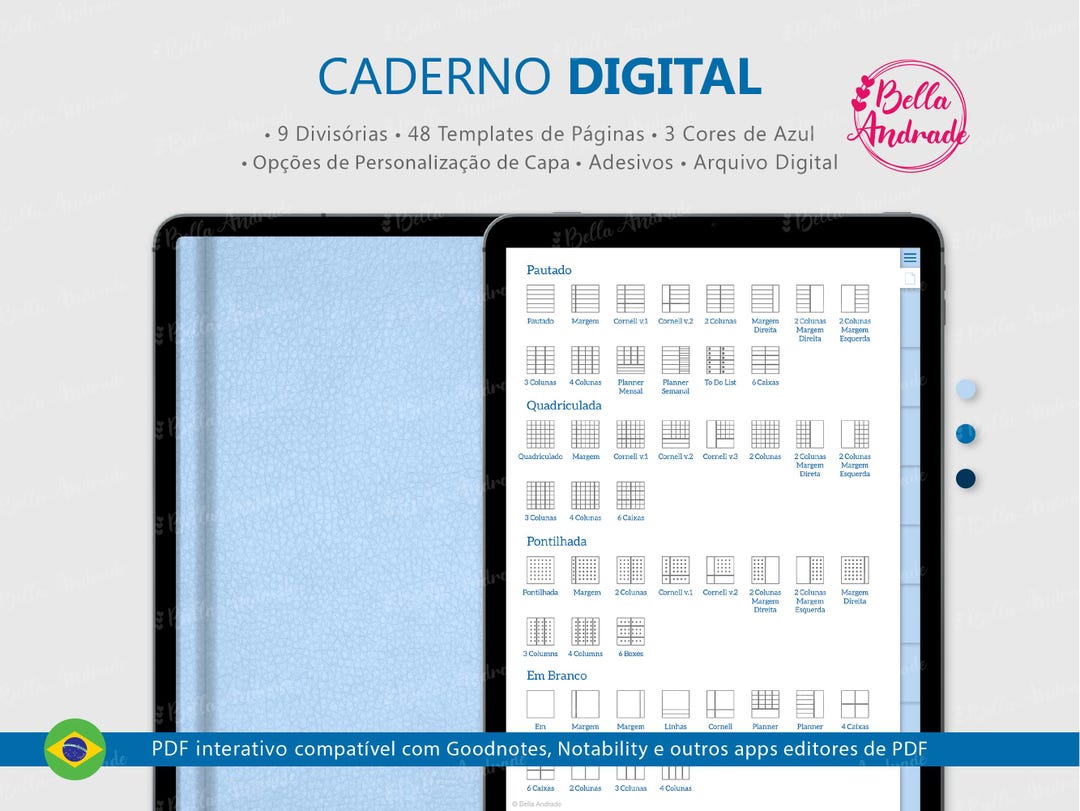Caderno Digital Com Divisórias, Caderno De Estudante, Diário Digital ...