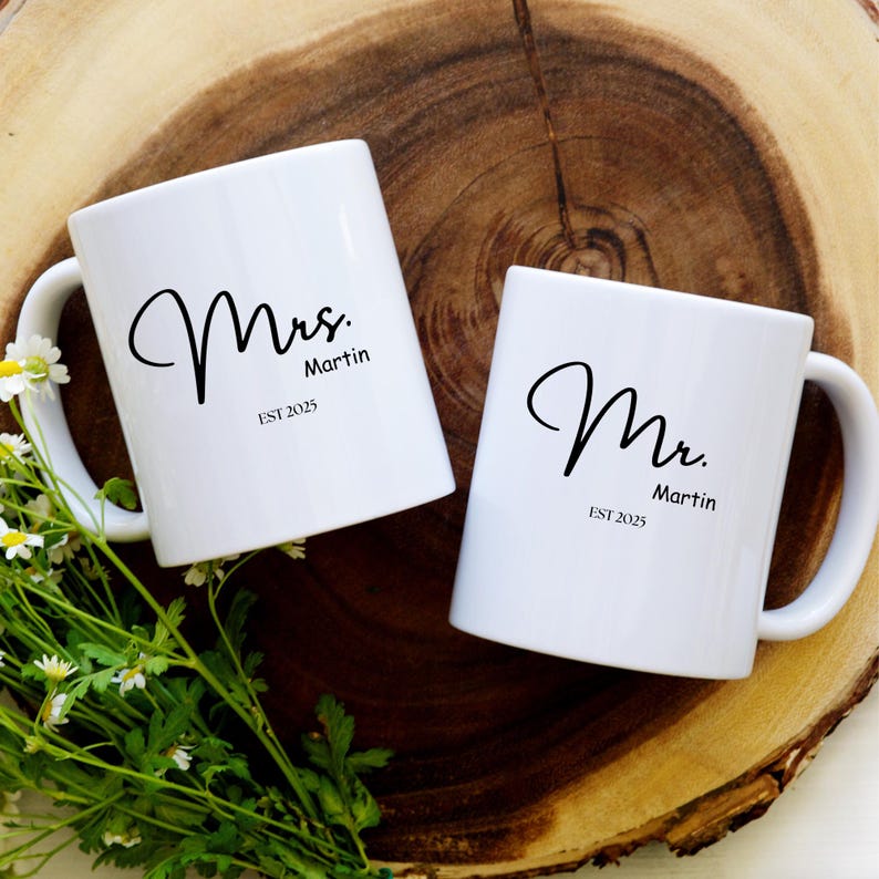Mr and Mrs Mug Set. Mr and Mrs Mugs. Bride and Groom Mug Set ...