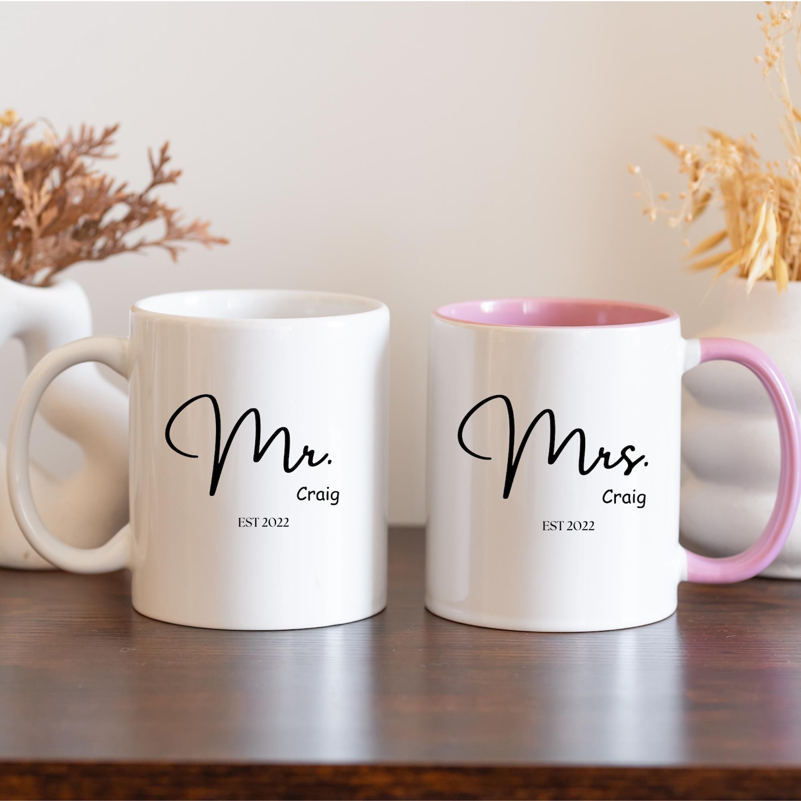 Mr and Mrs Mug Set. Mr and Mrs Mugs. Bride and Groom Mug Set ...