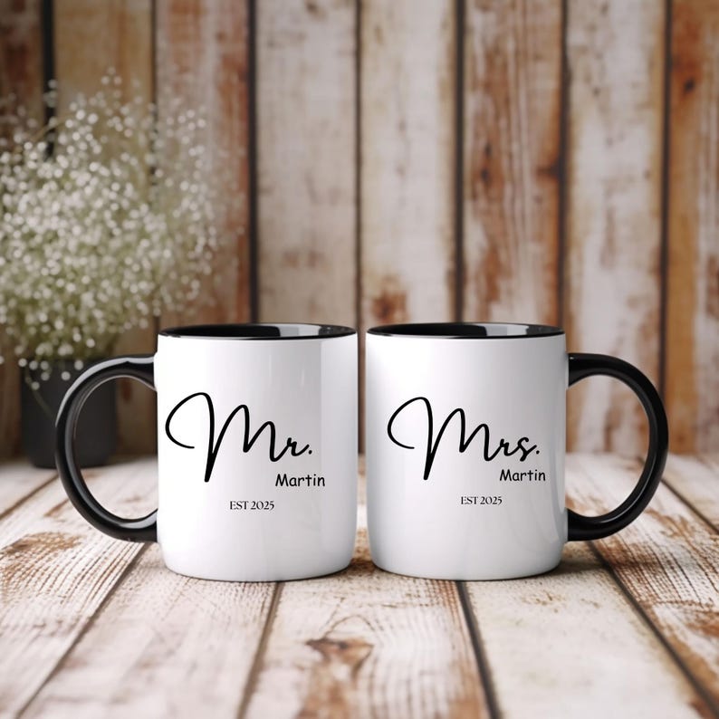 Mr and Mrs Mug Set. Mr and Mrs Mugs. Bride and Groom Mug Set ...