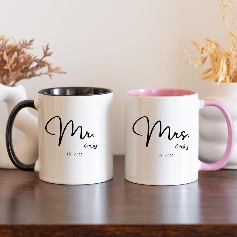 Mr and Mrs Mug Set. Mr and Mrs Mugs. Bride and Groom Mug Set ...