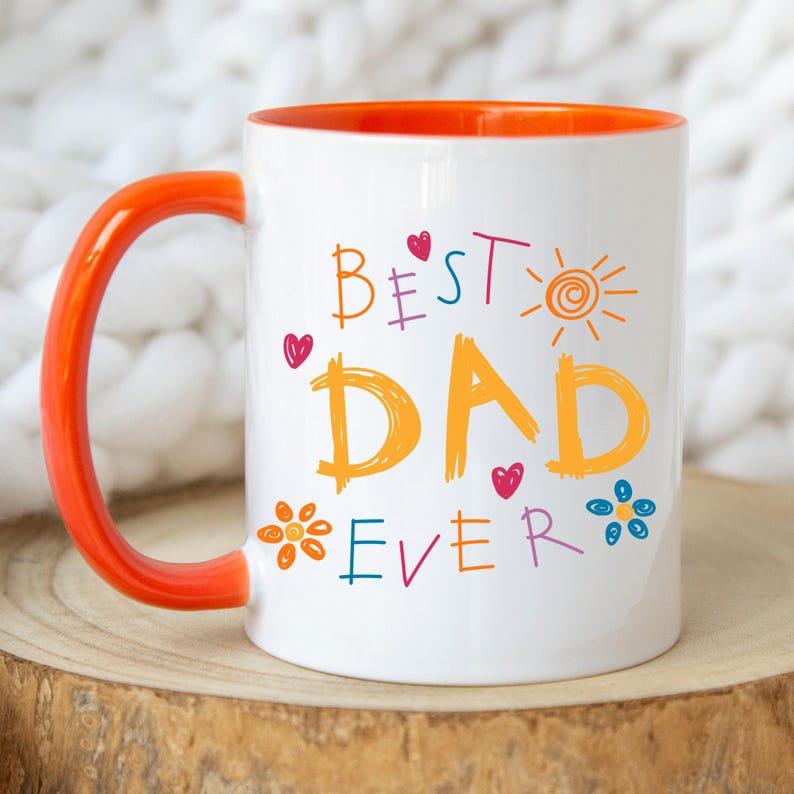 Dad Mug With Kids Handprints. Custom Dad Mug From the Kids. Custom Dad ...