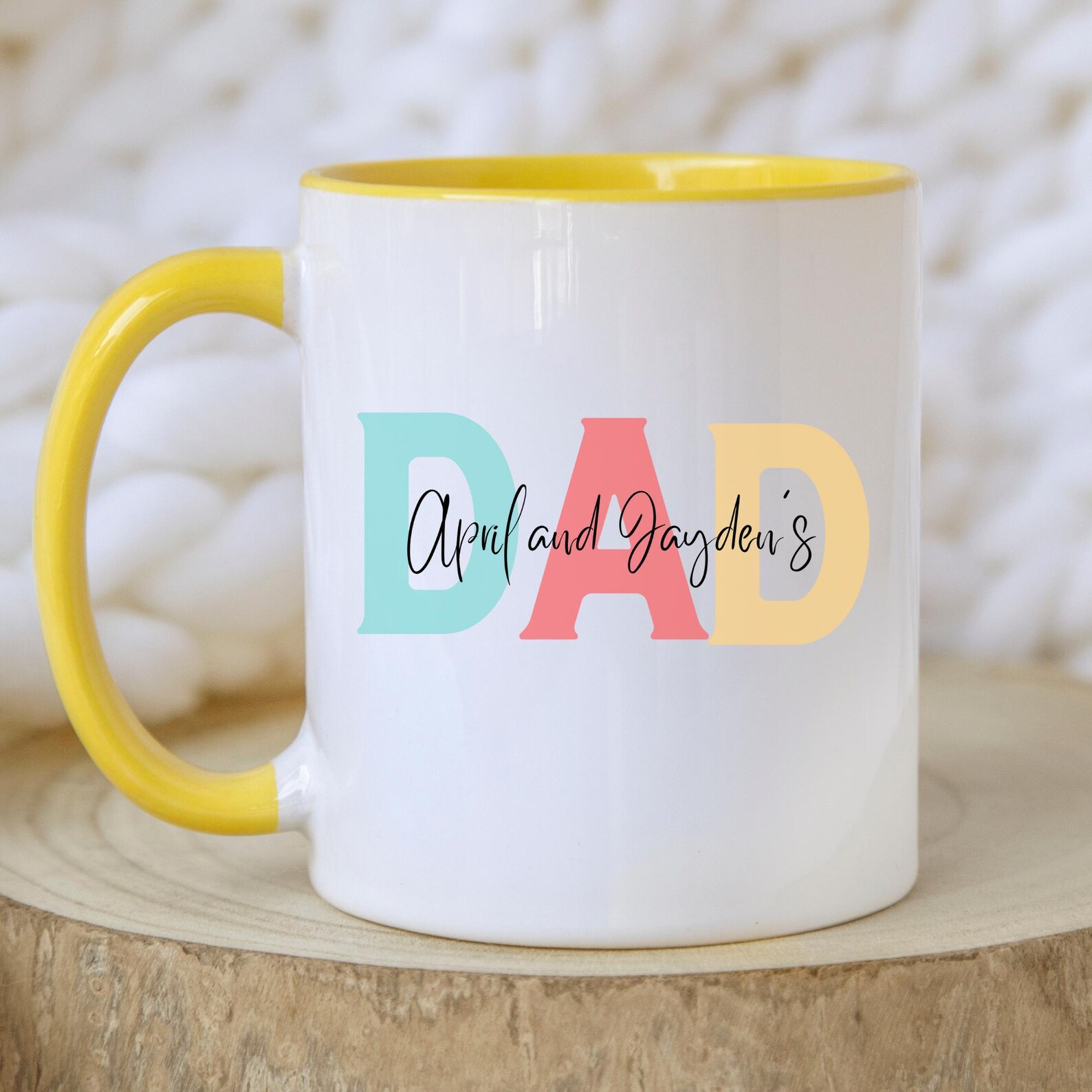 Personalised Dad Mug With Kids Handprints. Dad Mug From the Kids ...