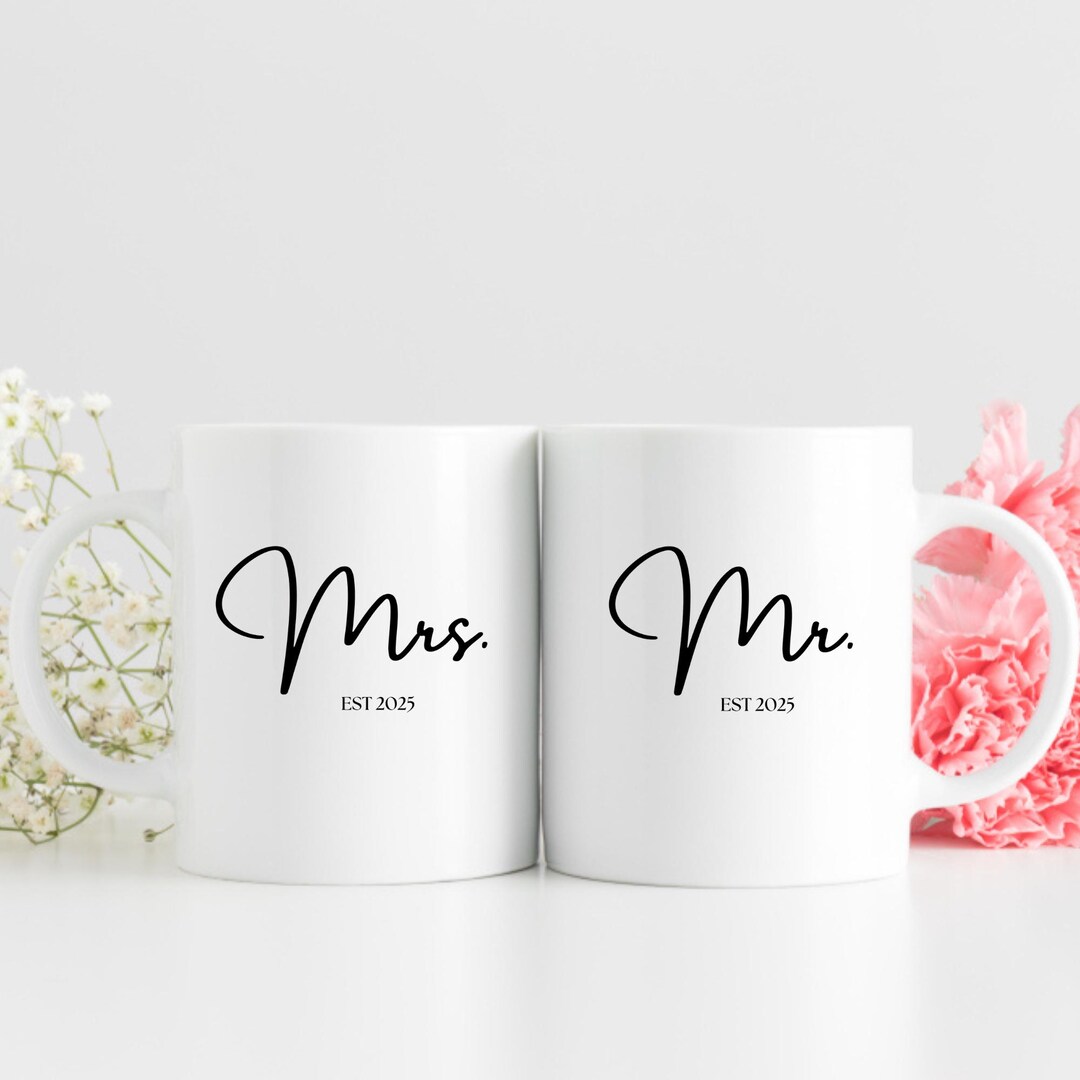 Mr and Mrs Mug Set. Mr and Mrs Mugs. Bride and Groom Mug Set ...