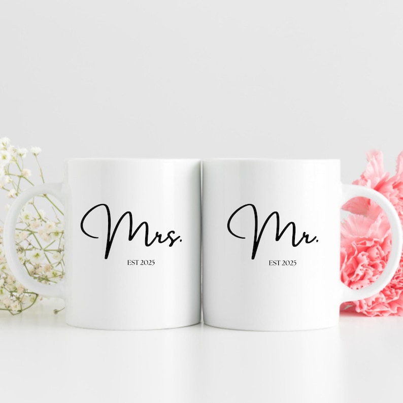 Mr and Mrs Mug Set. Mr and Mrs Mugs. Bride and Groom Mug Set ...