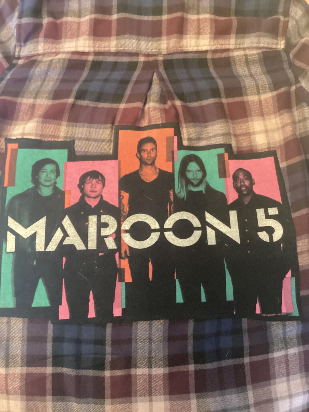 Maroon 5 Upcycled Reworked Band Flannel- S-womens - Etsy