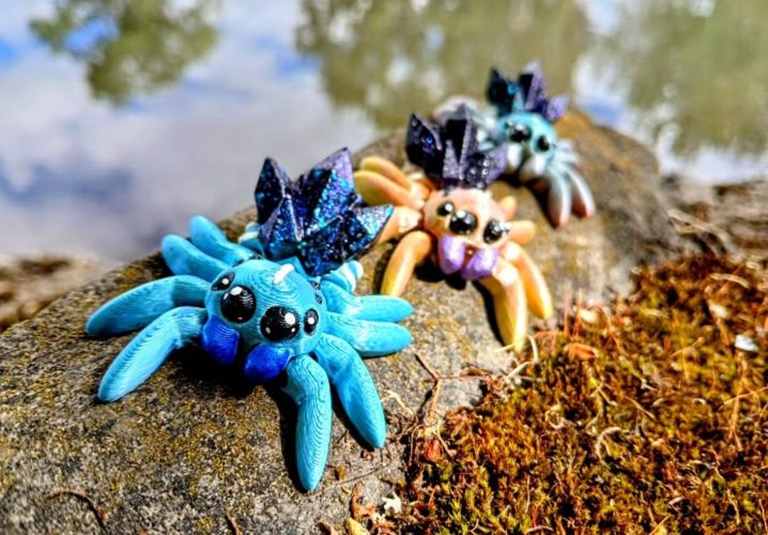 Crystal Jumping Spiders! Hand-painted 3d-printed. - Etsy