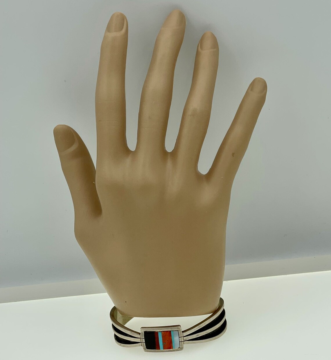 Vintage Navajo Artist Signed Split Rail Inlay Inlay Cuff - Etsy