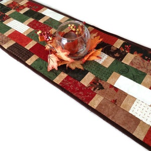 Fall Quilted Table Runner Autumn Print Table Topper Colors - Etsy