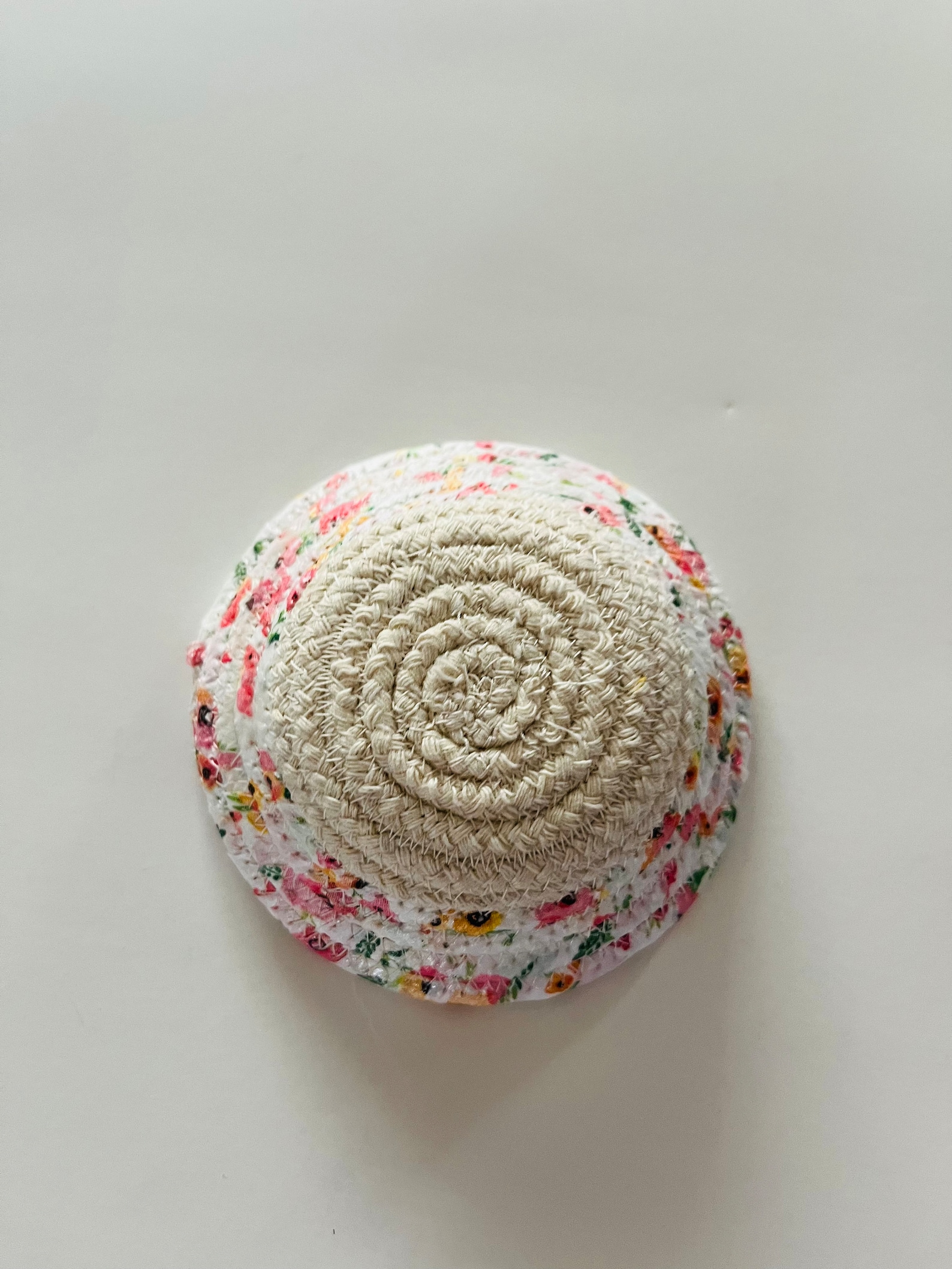 Small Girly Floral Rope Bowl Pink and White Flowers Ring Bowl - Etsy