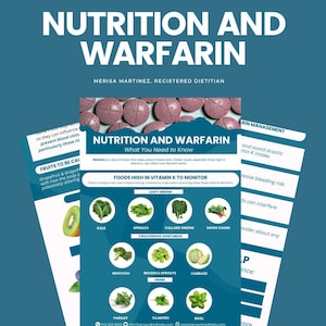 Warfarin Nutrition Printable Handout - Vitamin K Food List - Editable ...