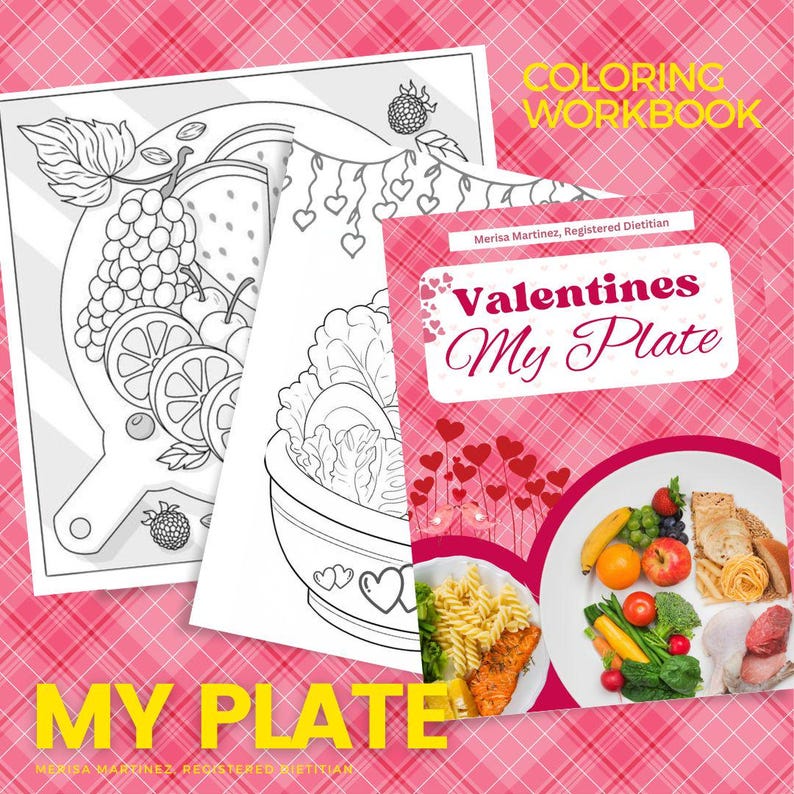 Valentine's Day My Plate Coloring Pages - Nutrition Activity (PDF ...