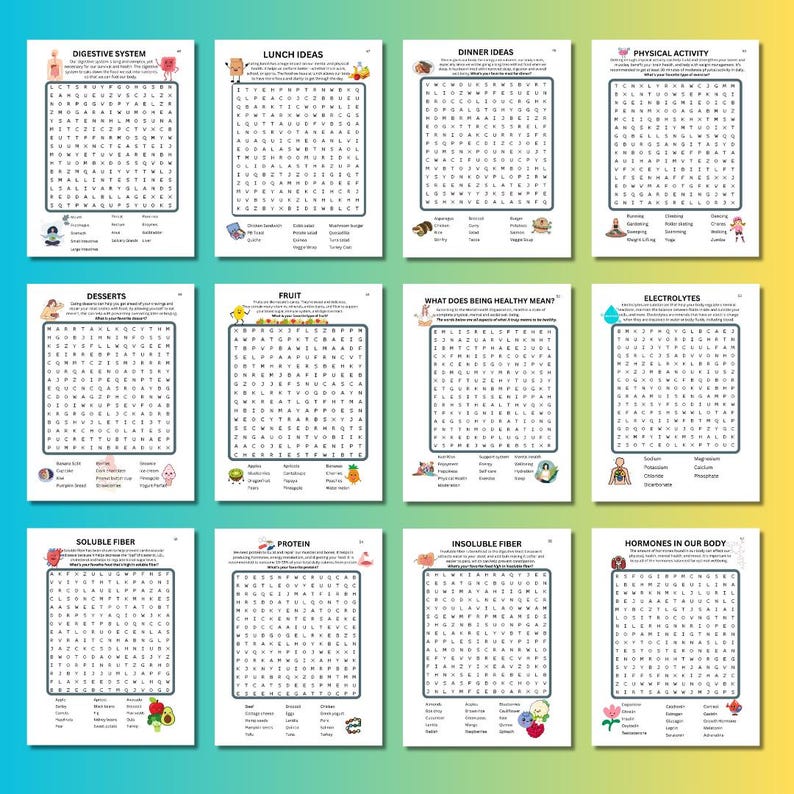 Nutrition Word Search Printable – Kids Healthy Eating Activity Pack ...