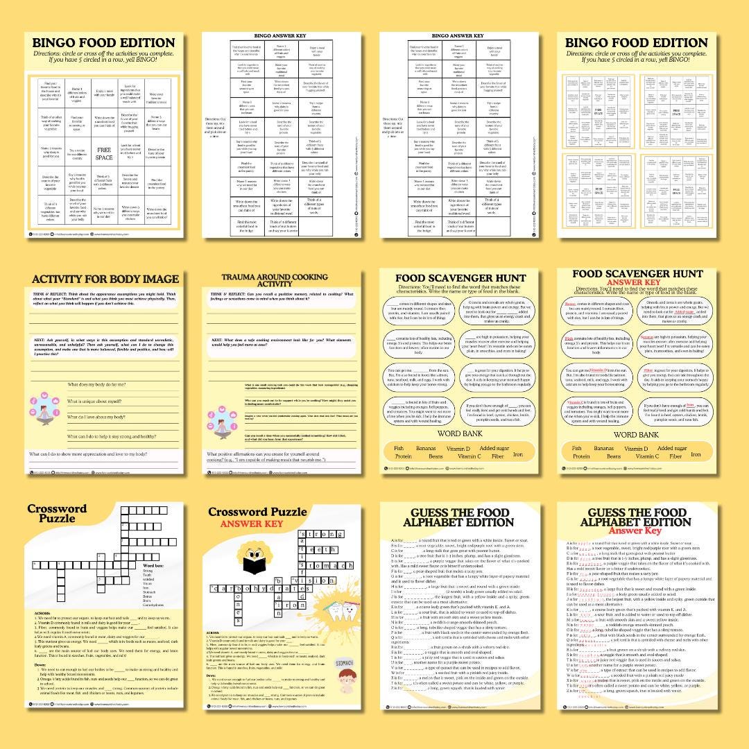 Fun and Educational Nutrition Games & Activities for Kids - Etsy