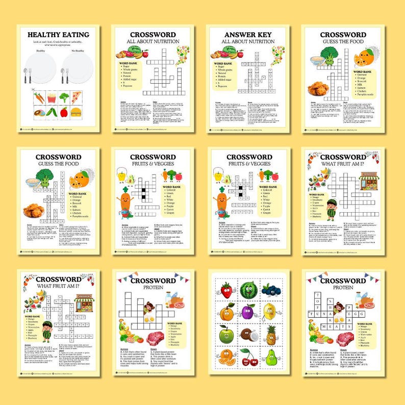 Nutrition Games & Activities Printable – Kids Educational PDF, Canva ...