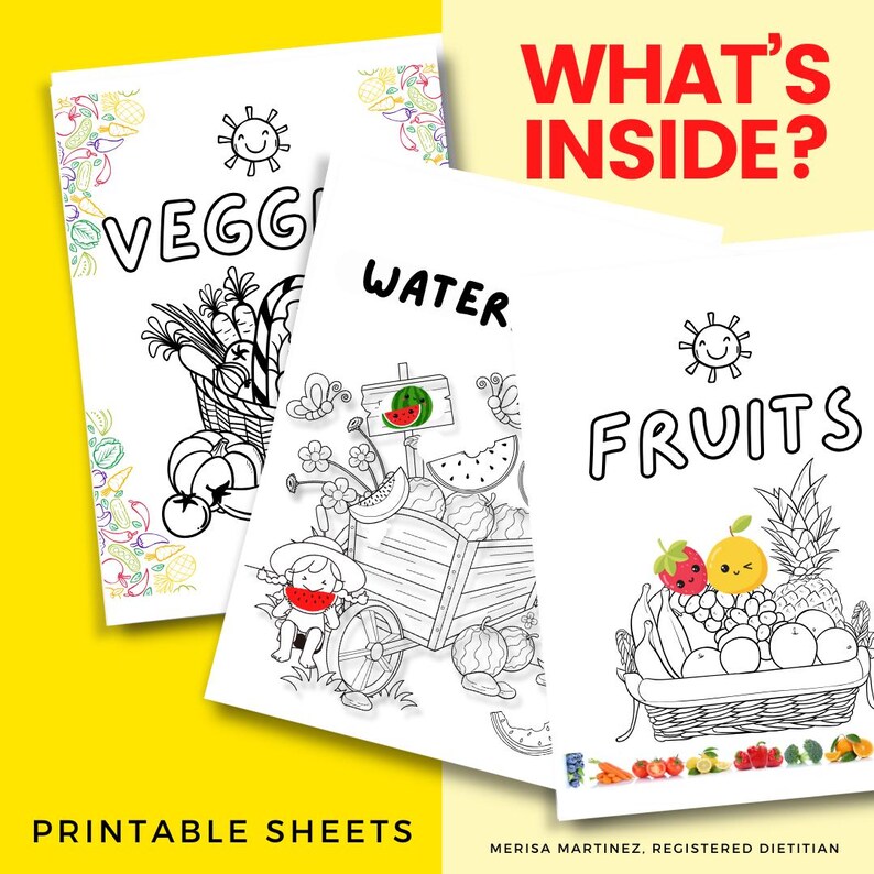 Nutritional Coloring Pages for Kids – Digital Printable - Etsy