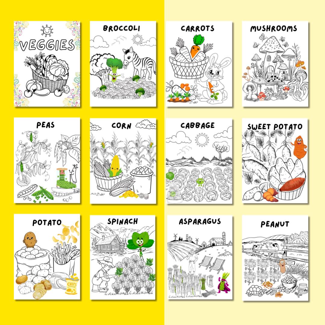 Nutritional Coloring Pages for Kids – Digital Printable - Etsy