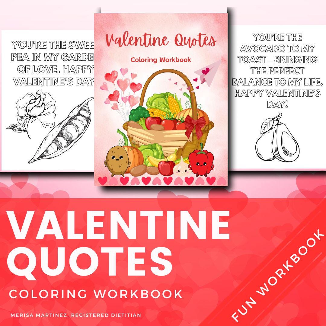 Valentine's Day Quotes Coloring Book | Digital Download for Adults and ...