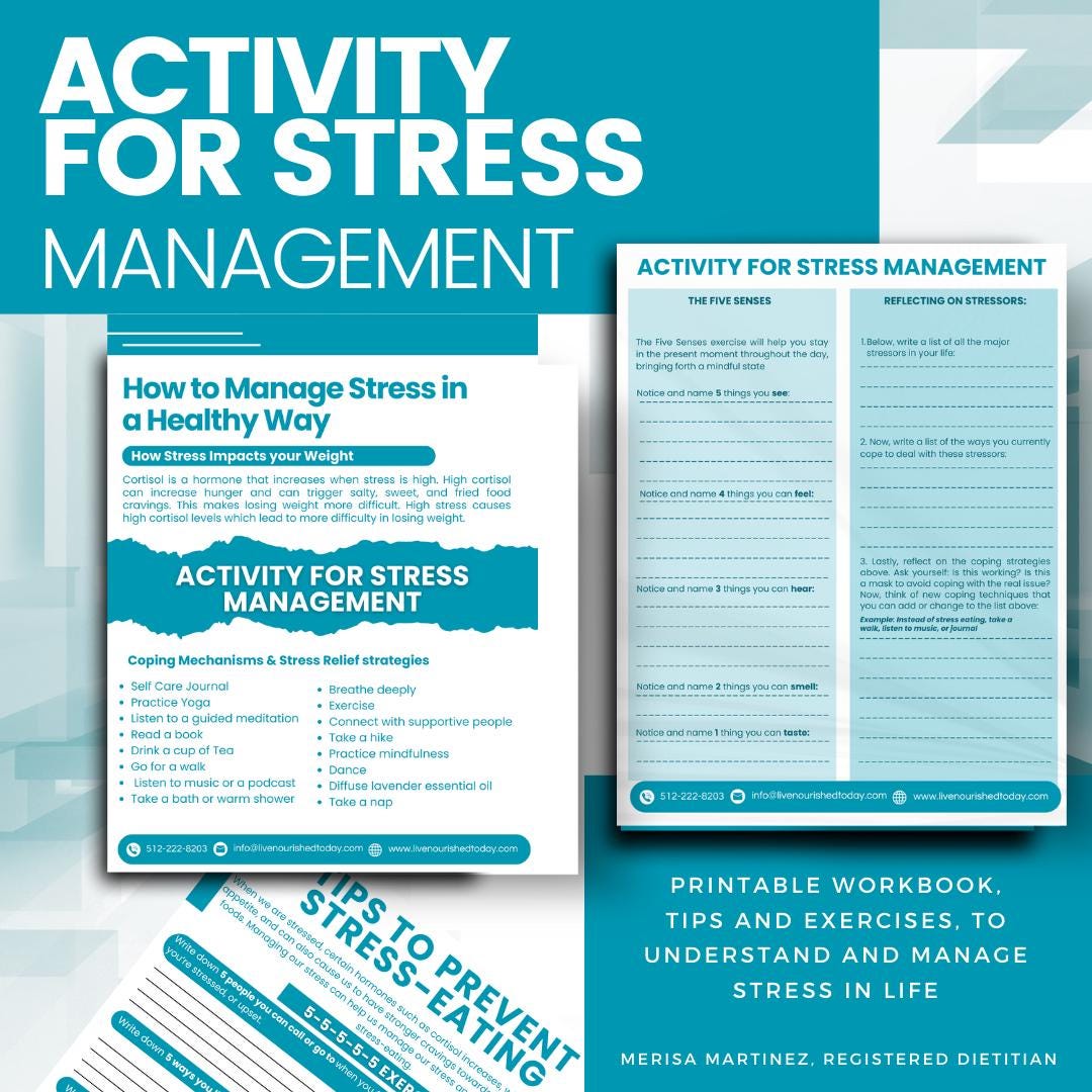 Stress Management Handouts and Activities - Etsy