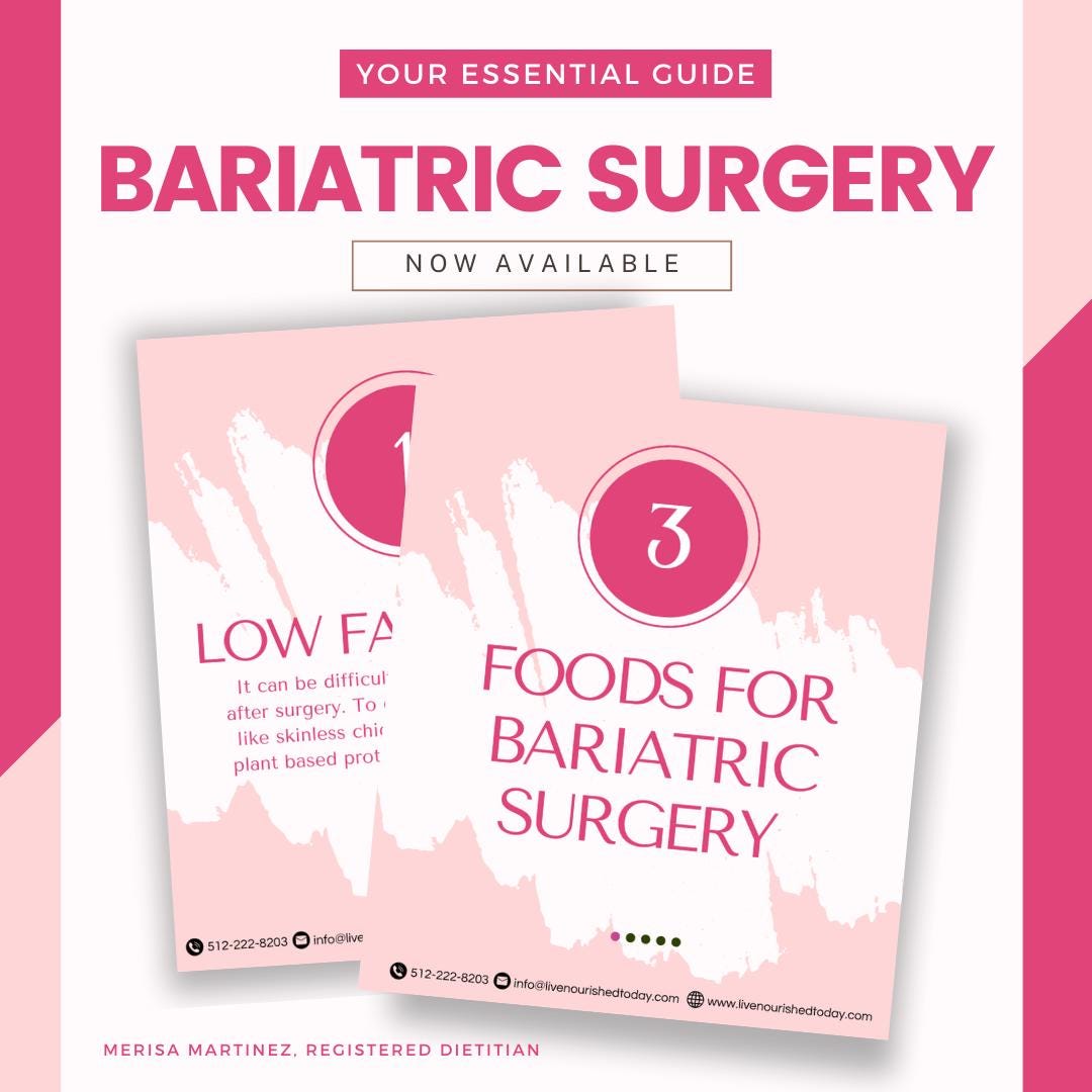 Bariatric Surgery Nutrition Handouts: Post Surgery Meal Plan, Diet ...