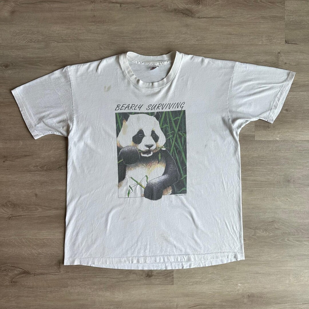 Vintage 1993 Panda Bearly Surviving Tshirt Size 2XL - Etsy