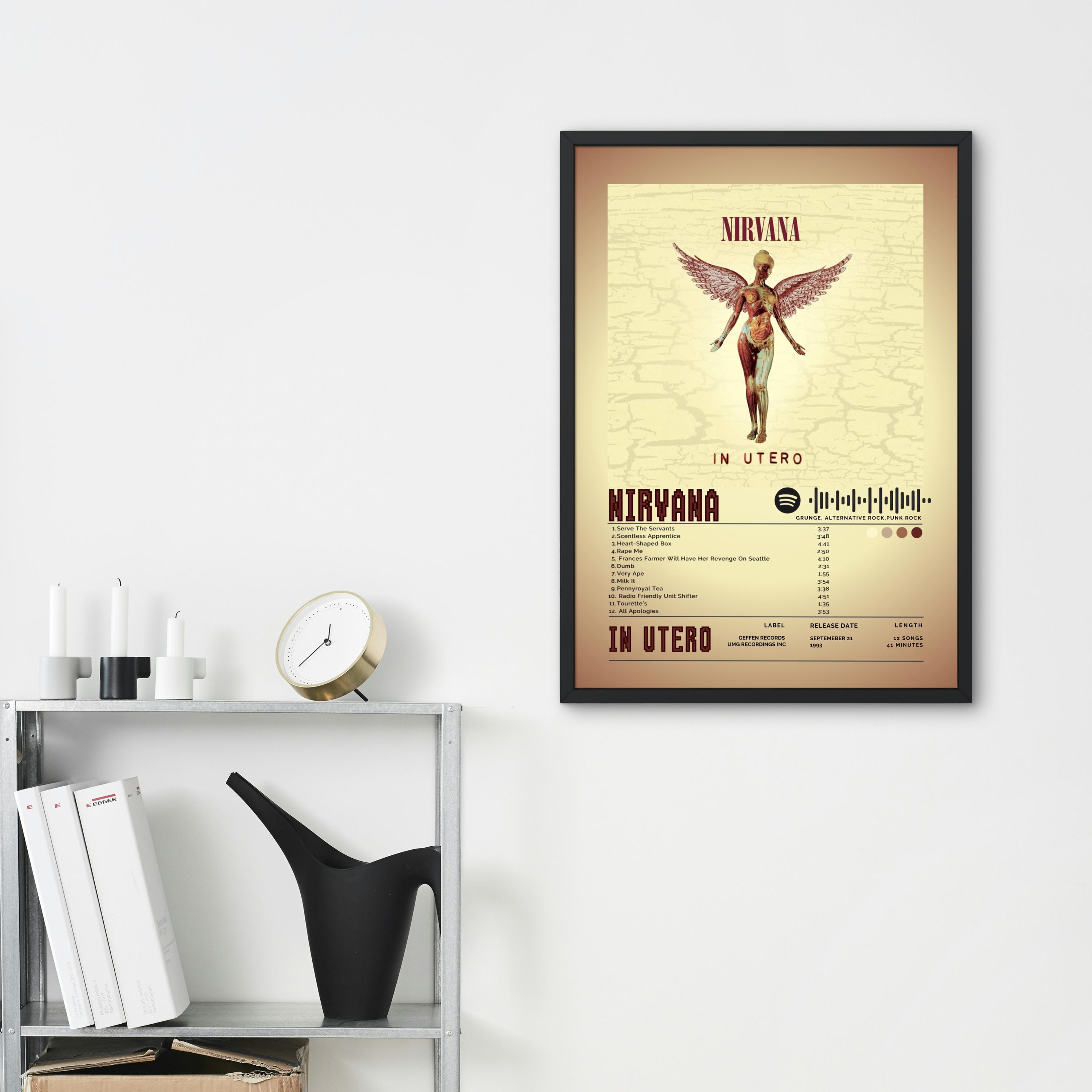 Nirvana | in Utero | Album Cover Print Poster | Wall Art | Artwork | A4 ...