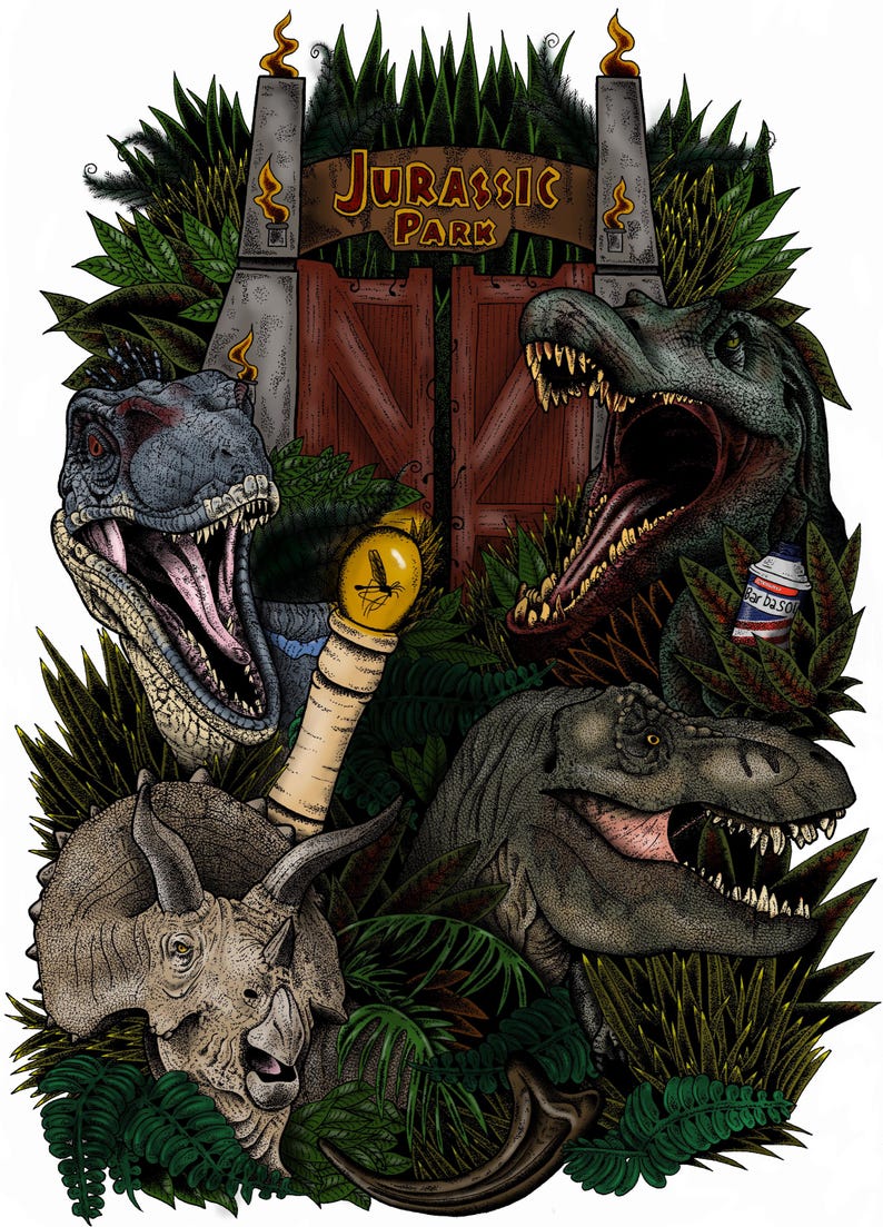 Jurassic Park A3 Print - Etsy