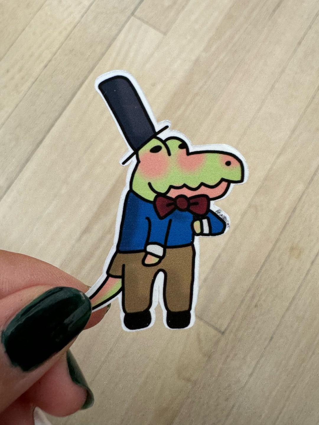 Kawaii Fancy Crocodile Sticker | Cute Croc Sticker - Etsy