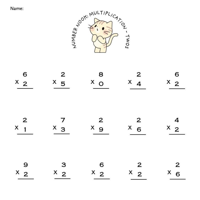 Multiplication Worksheet - Etsy