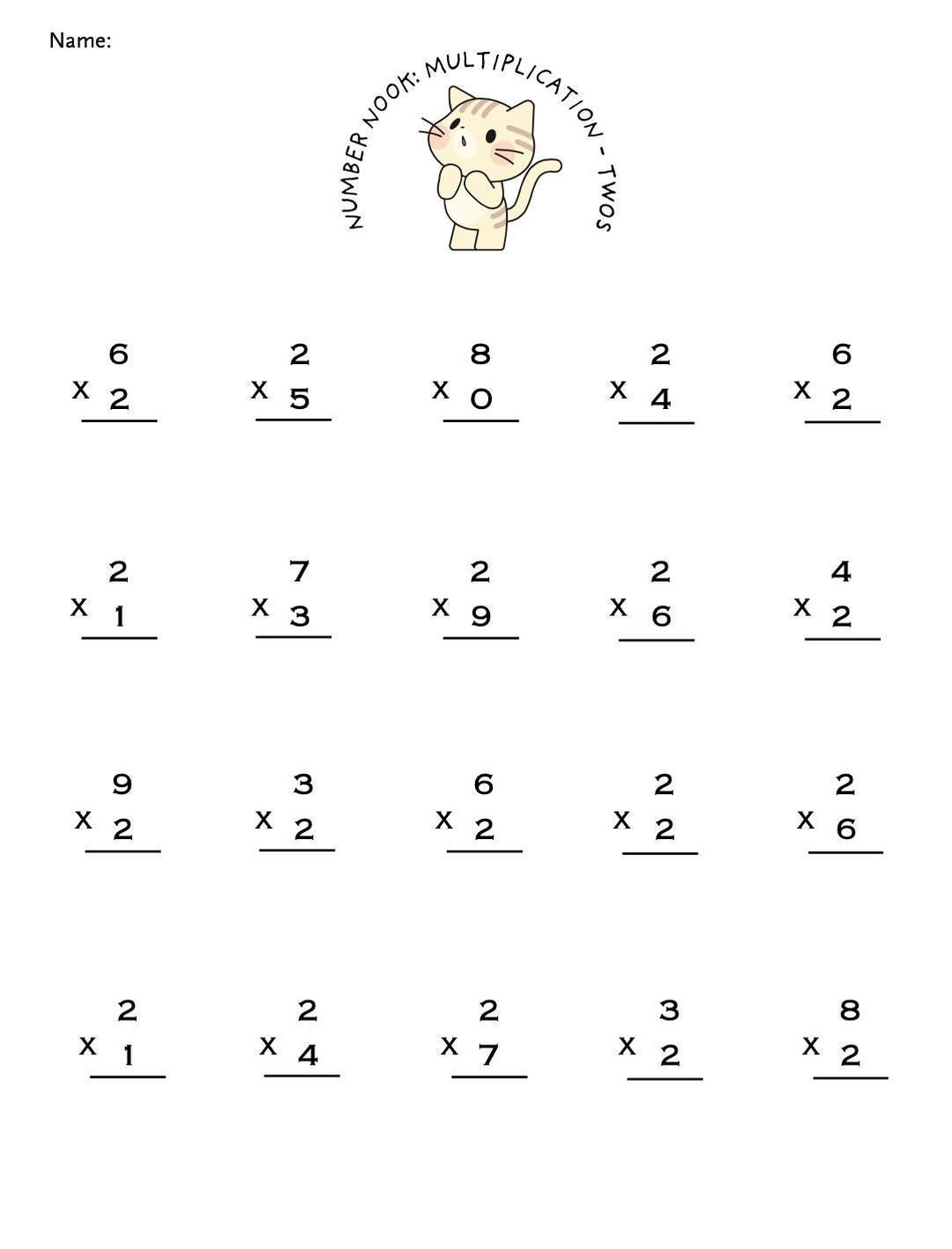 Number Nook 2s Multiplication Twos - Etsy