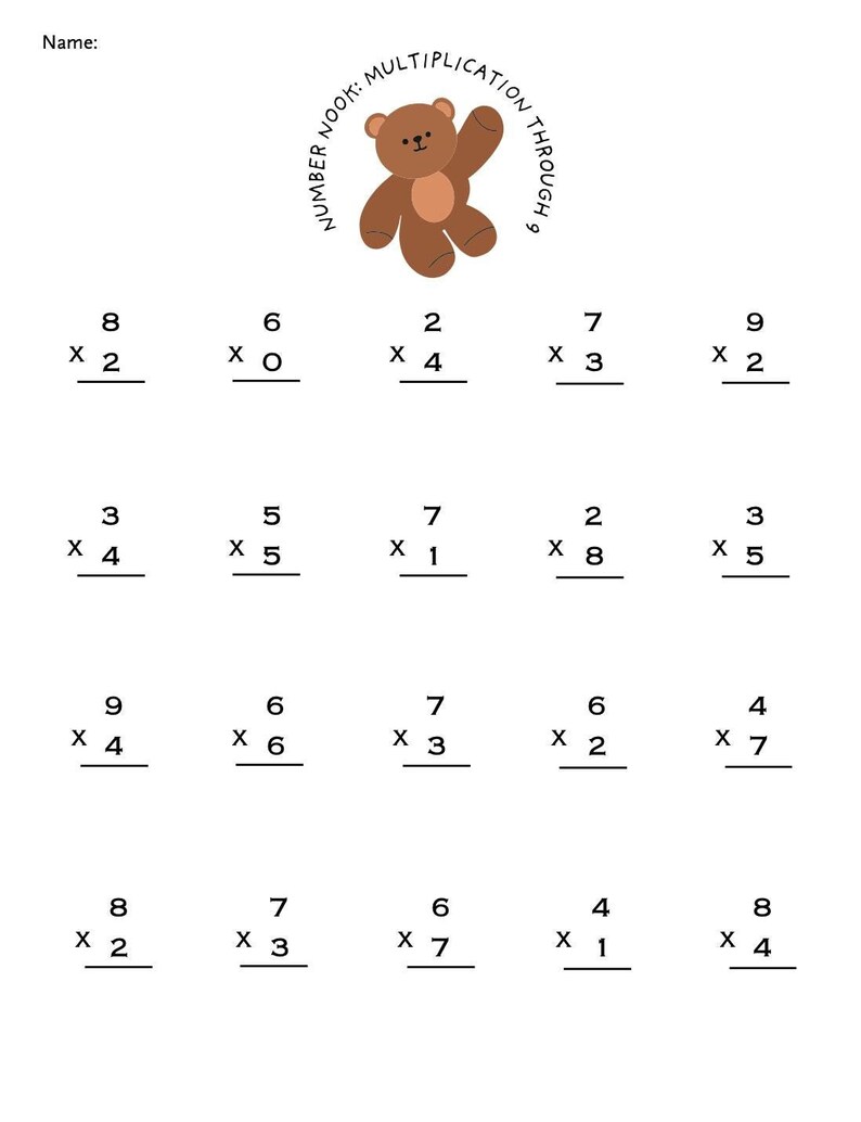 Numbernook Mixed Multiplication Through Nines - Etsy