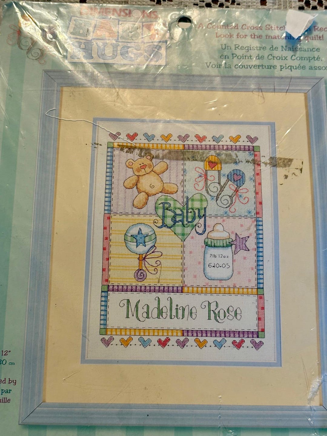 2005 Dimensions Baby Squares Birth Record Cross Stich Kit 9 X 12. - Etsy