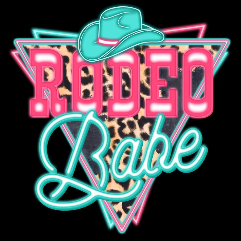 Rodeo Babe Neon With Hat PNG Download Western - Etsy