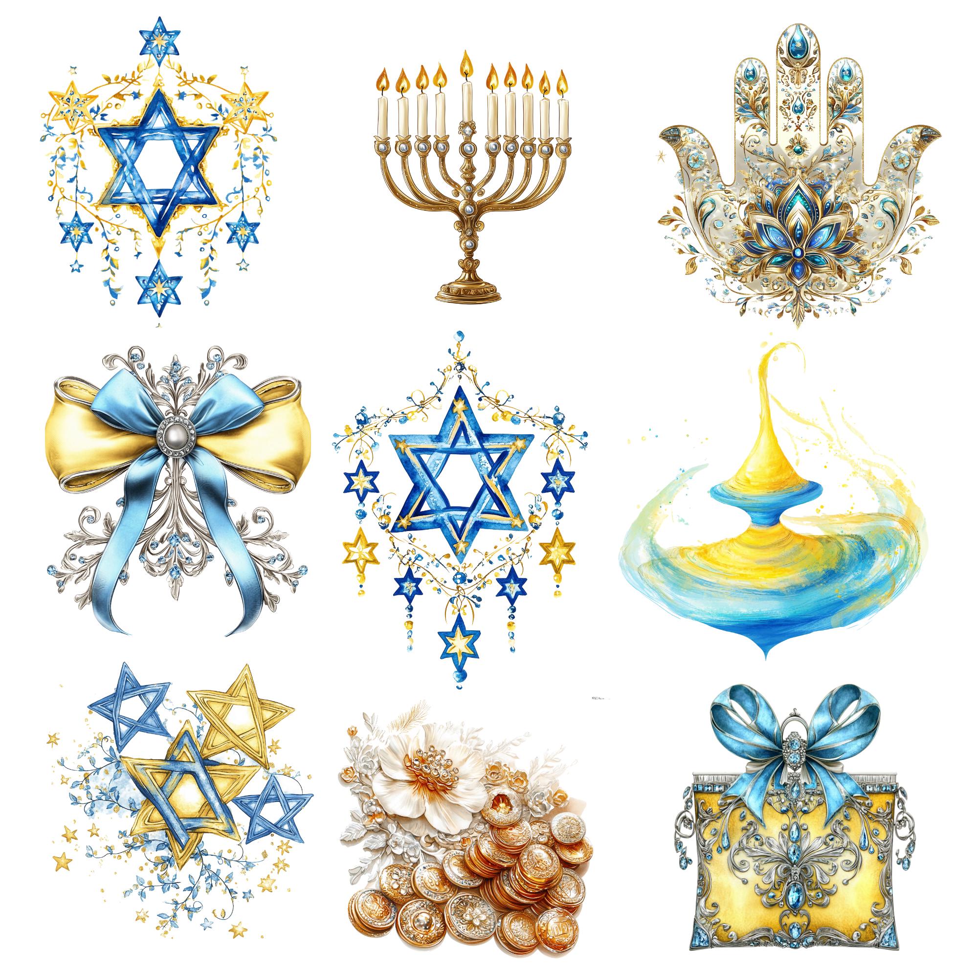 Hanukkah Bundle PNG, Jewish Holiday PNG, Chanukah Gift, Menorah ...