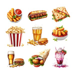 Junk Food Clipart Bundle: 65 PNG Graphics (commercial Use) - Etsy