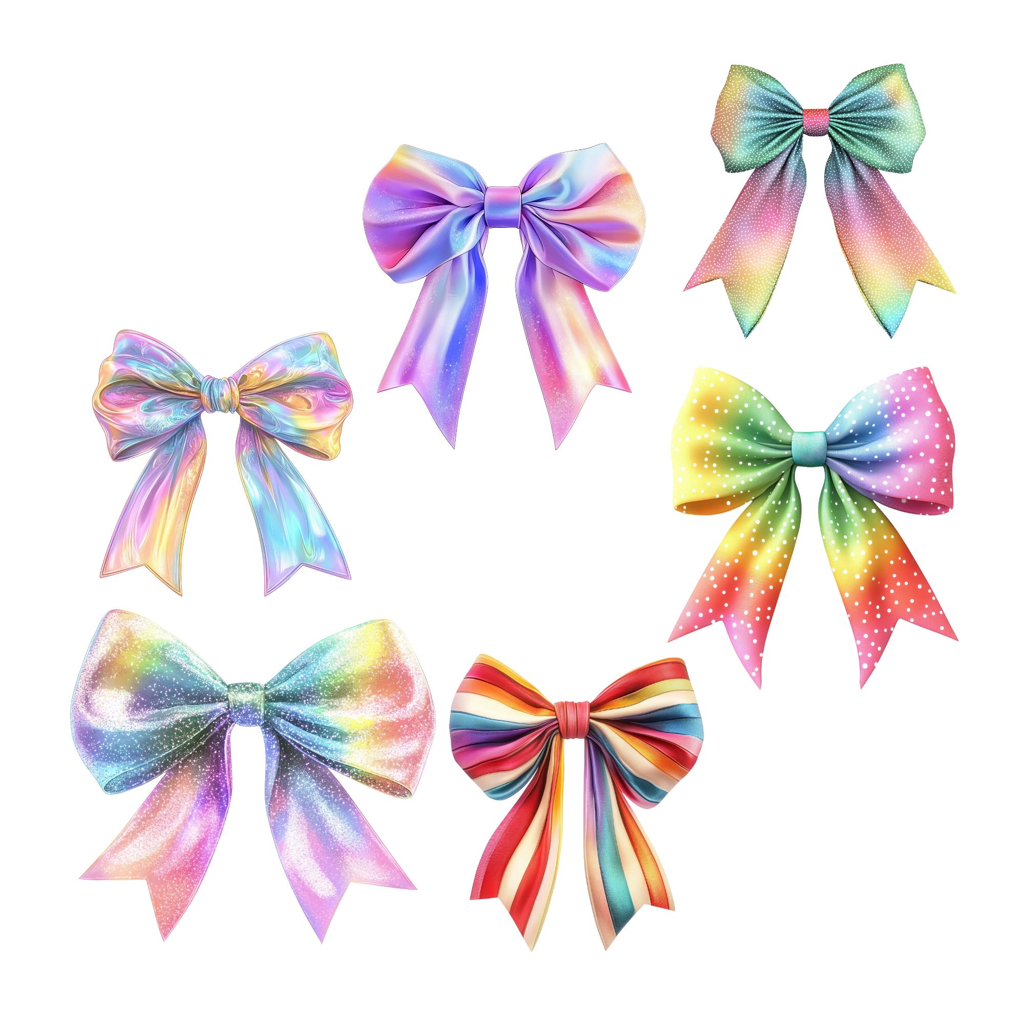 Rainbow Coquette Bow Clipart: 50 PNG Graphics (digital Download) - Etsy