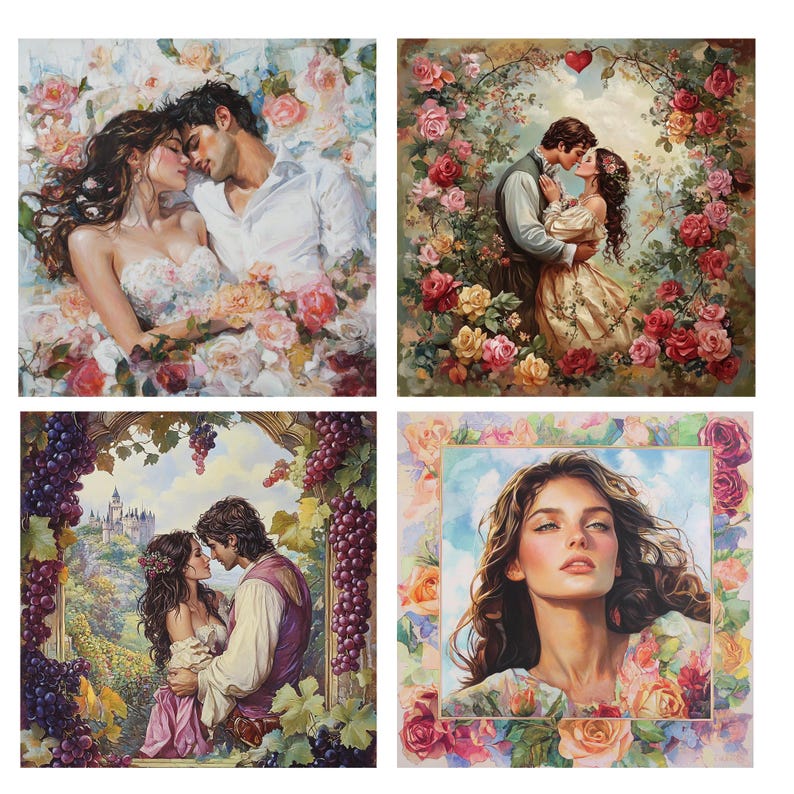 Romantasy Backgrounds Digital Paper Set 2 - Romantic, Medieval, Gothic ...