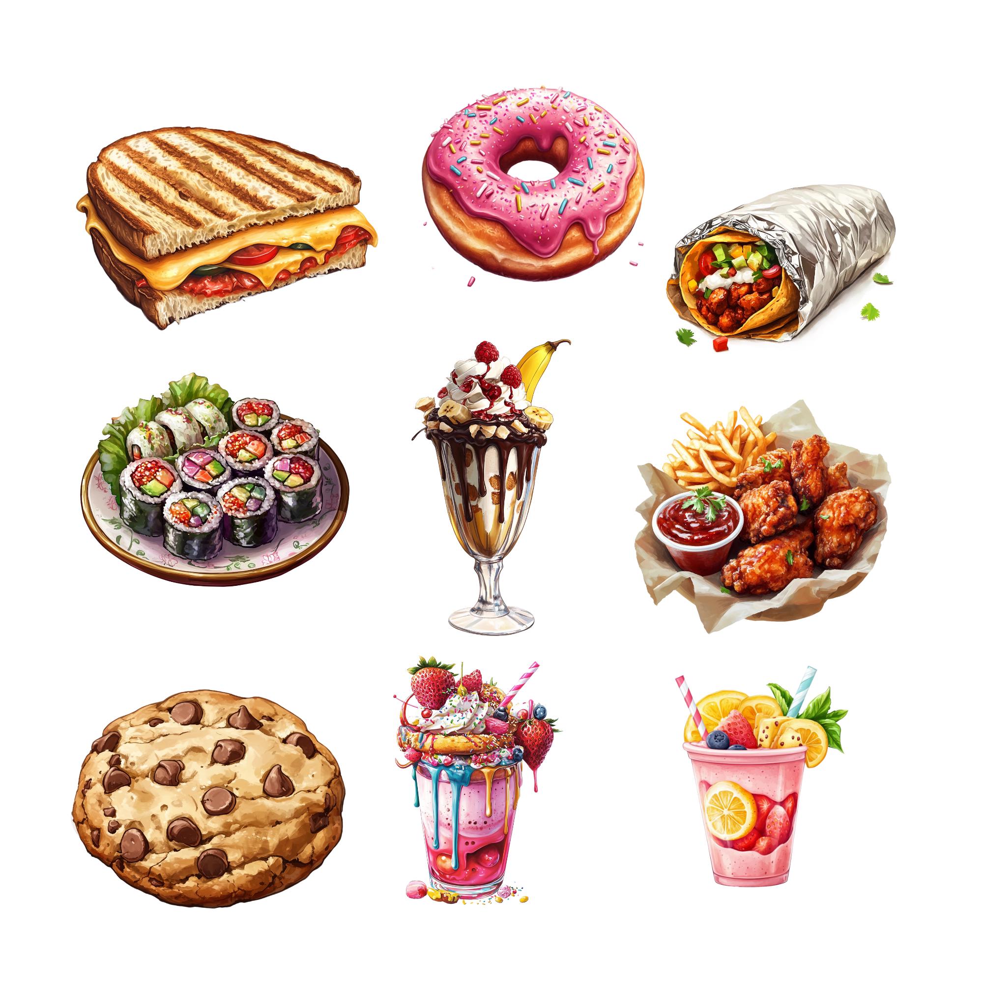 Junk Food Clipart Bundle: 65 PNG Graphics (commercial Use) - Etsy