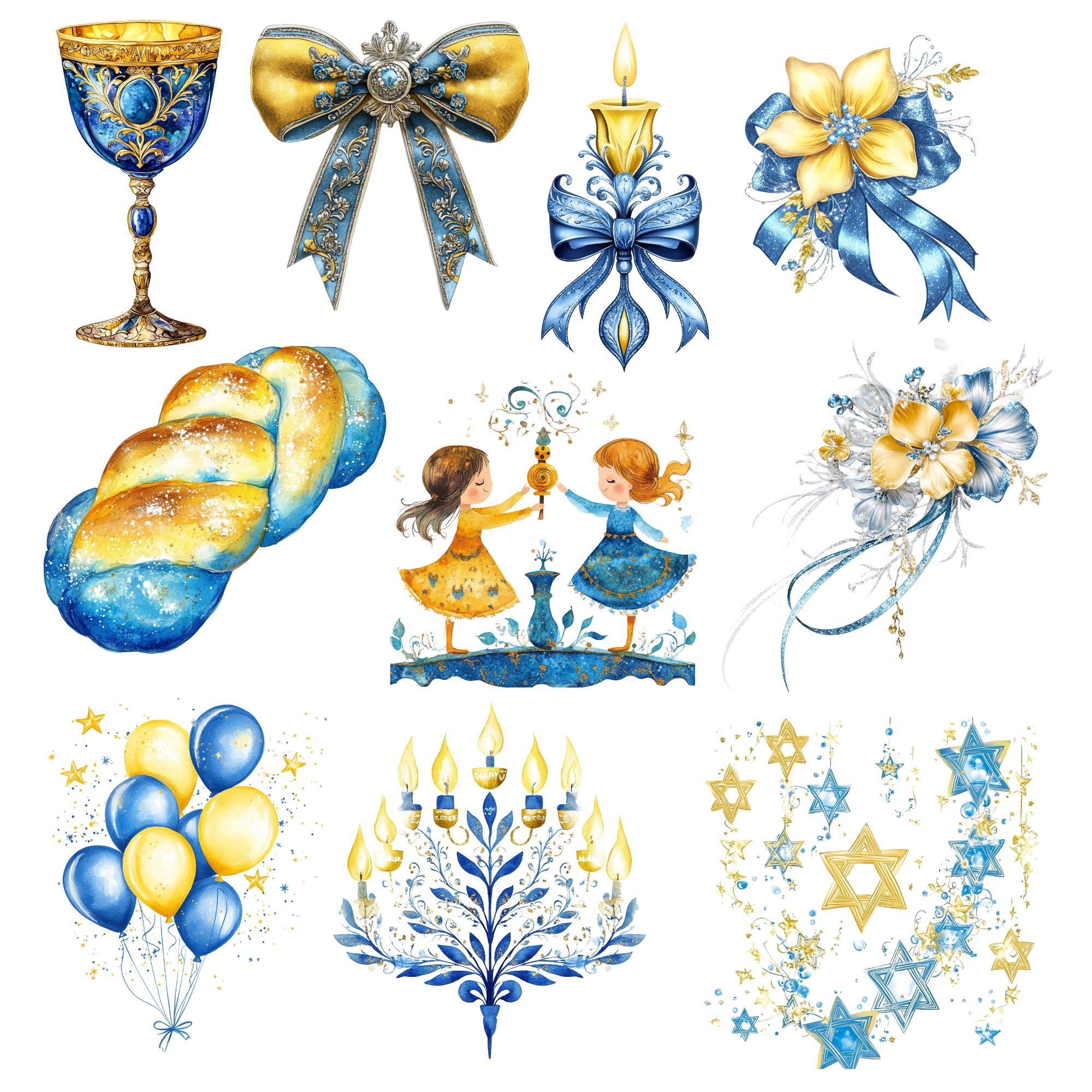 Hanukkah Bundle PNG, Jewish Holiday PNG, Chanukah Gift, Menorah ...