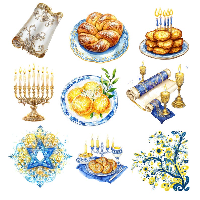 Hanukkah Bundle PNG, Jewish Holiday PNG, Chanukah Gift, Menorah ...