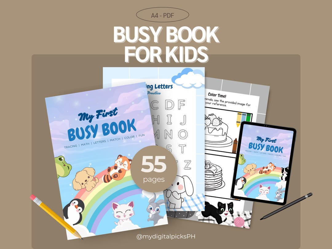 Kindergarten Learning Template Busy Books for Kids 55 Pages Printable ...