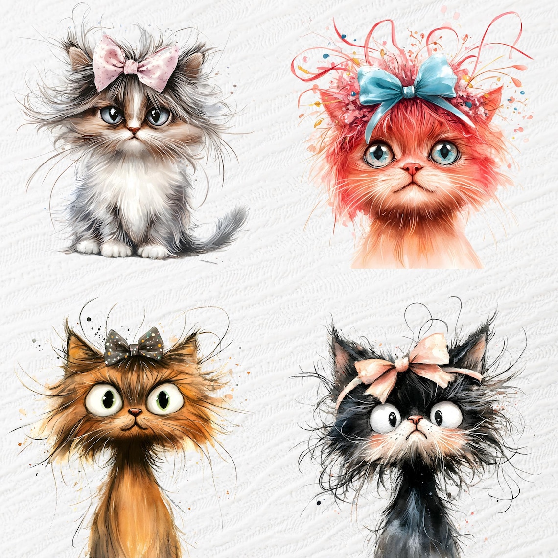 Frazzled Cat Clipart, Funny Cat Clip Art, Grumpy Moody Kitten Images ...