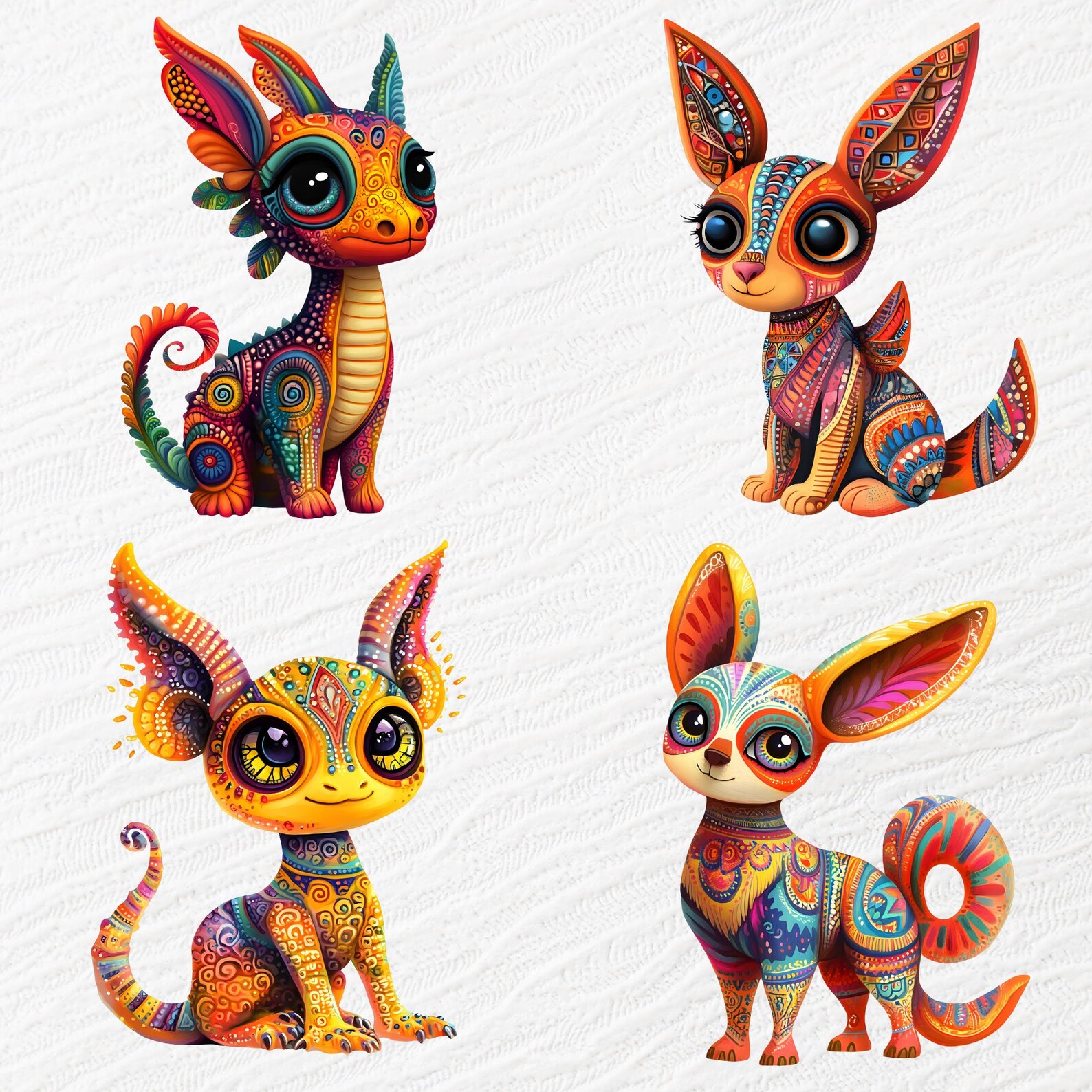 Clipart Alebrijes, animaux Alebrijes, art folklorique mexicain, animaux ...