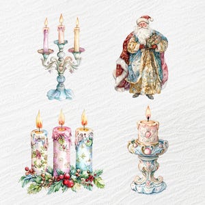Rococo Christmas Clip Art, Pastel Colours, Floral Vintage Victorian ...