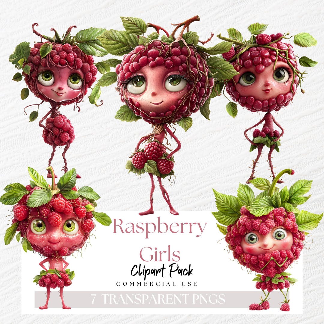 Raspberry Girls Clipart, Cute Strawberry Girls Clip Art, Strawberry ...