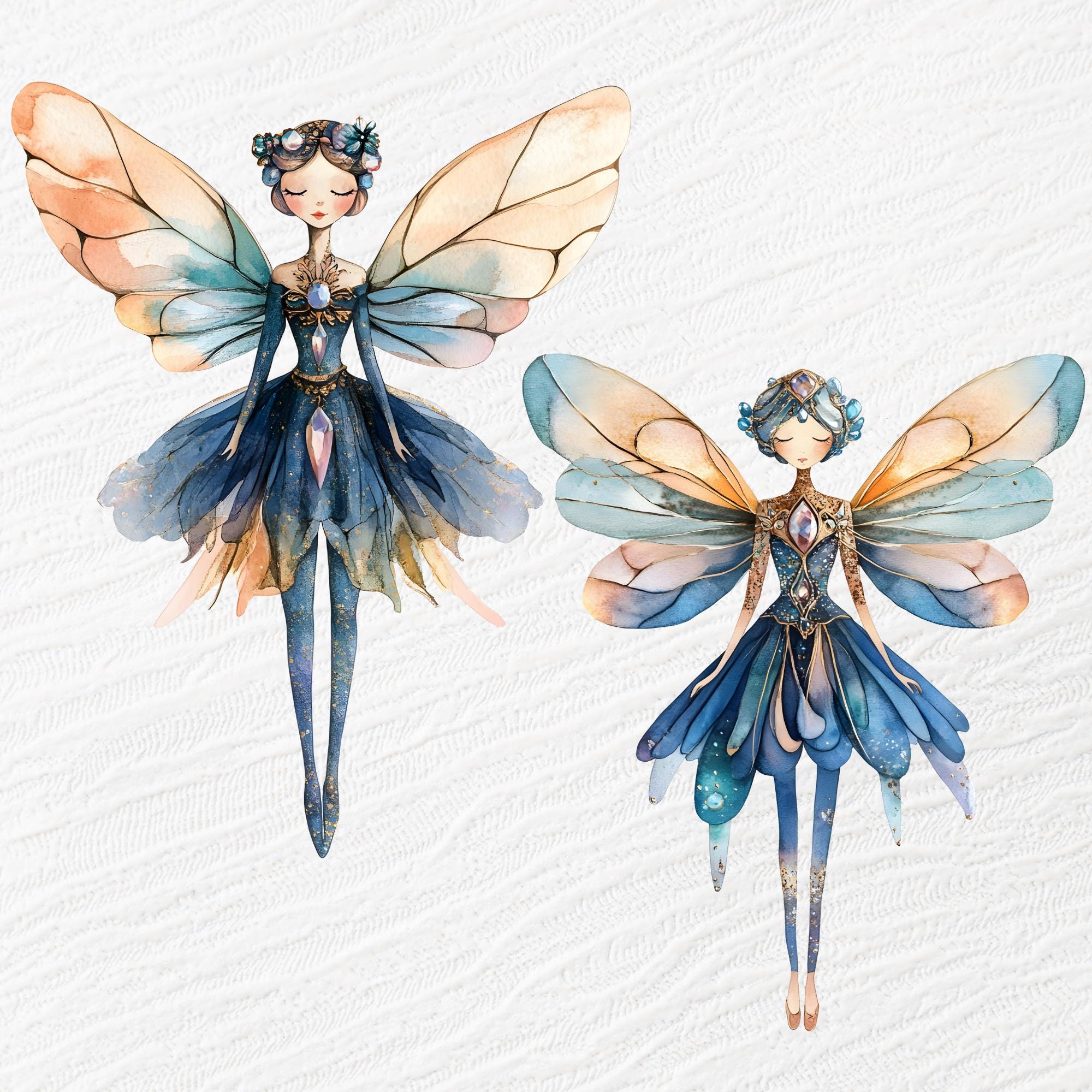 Aura Fairy Clipart, Fairies With Gold Wings Clipart, Paper Doll Fairy ...