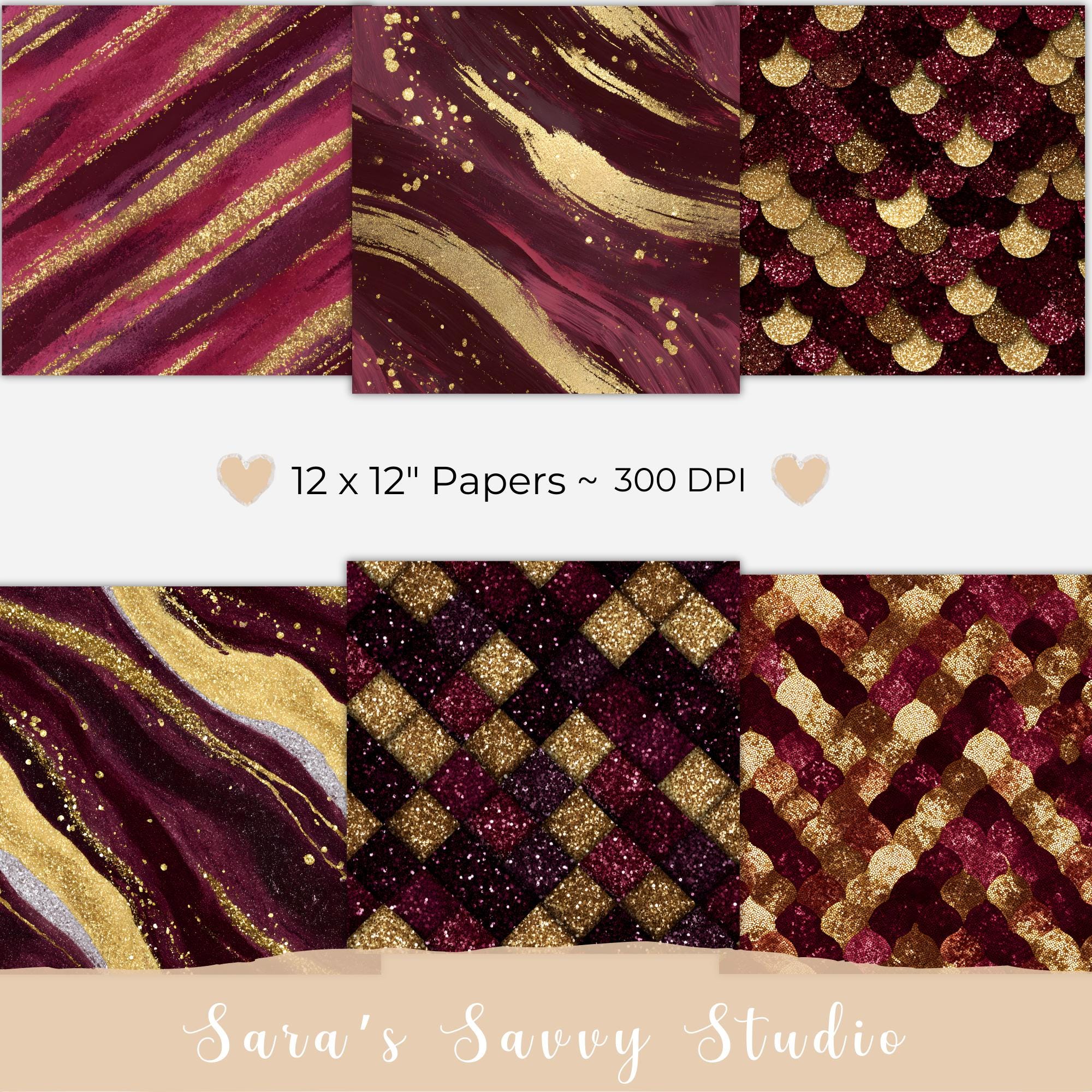 Maroon and Gold Seamless Pattern, Burgundy Digital Download, Maroon ...
